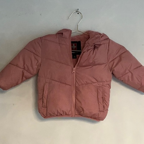 Swiss Tech | Jackets & Coats | Swiss Tech Pink Puffer Jacket Quilted ...
